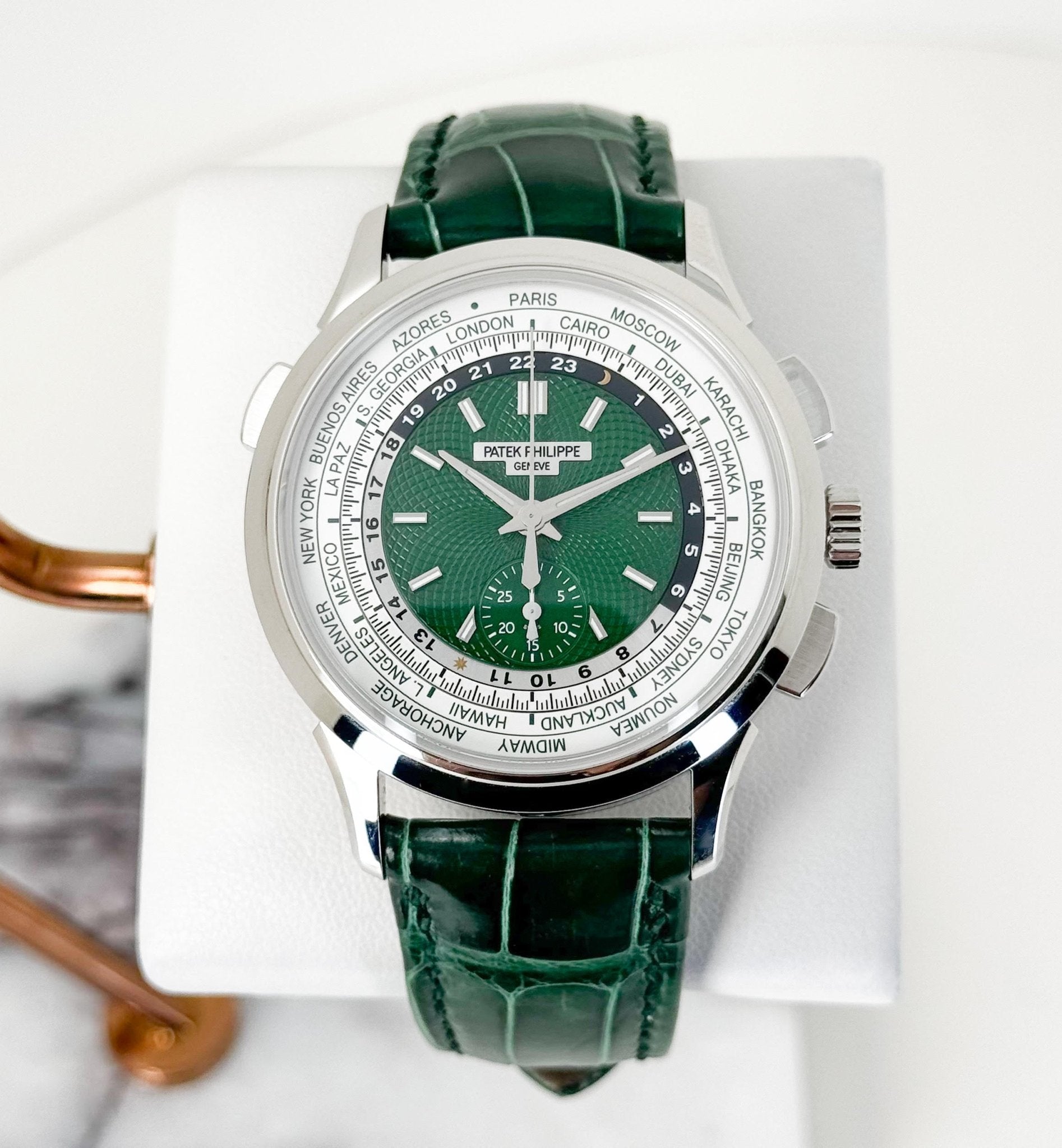 Shop Patek Philippe World Time Flyback Green Watch - 5930P-001 – Luxury ...