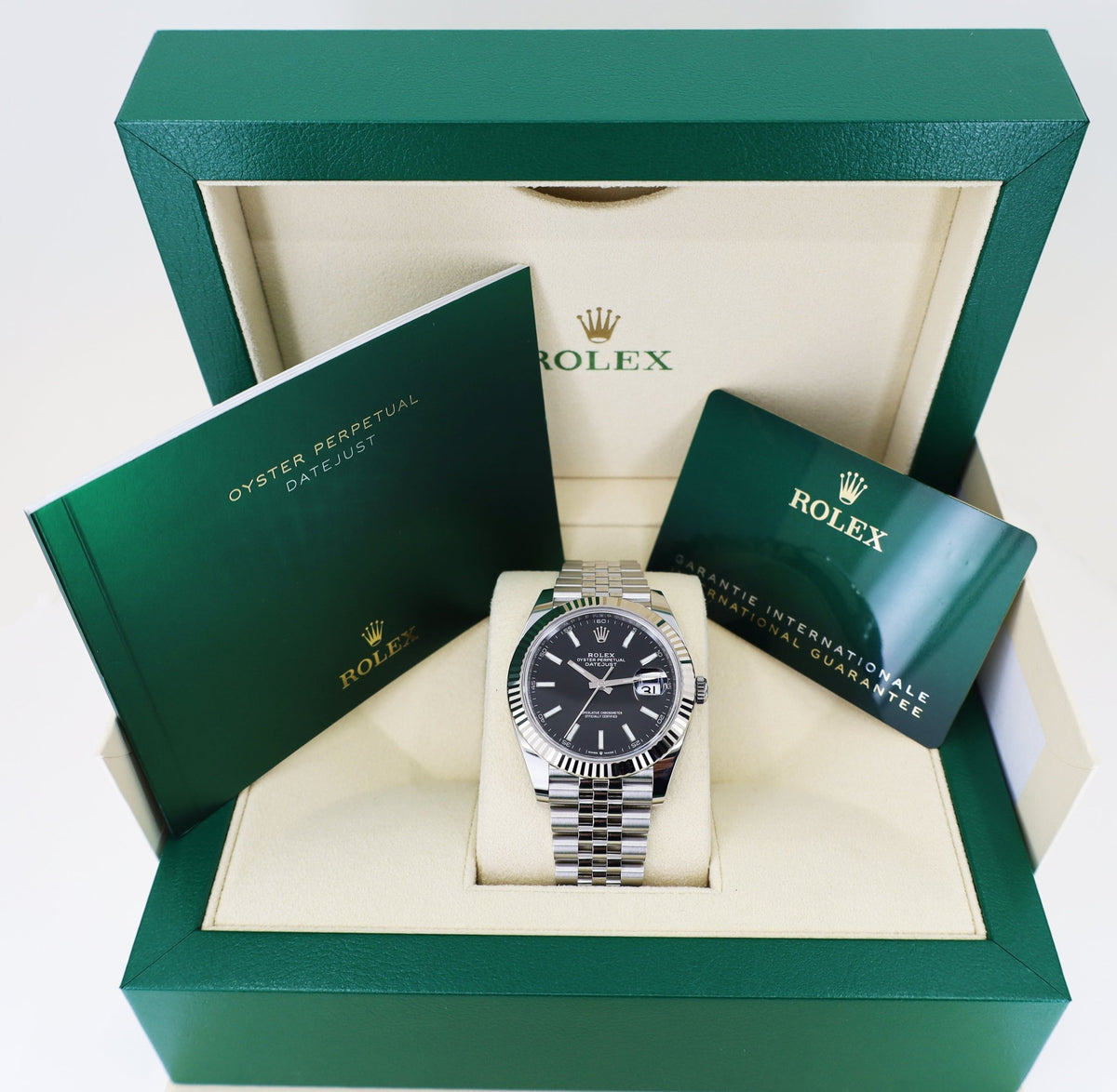 Shop Rolex Datejust 41 White Gold/Steel Black Dial - 126334 – Luxury ...